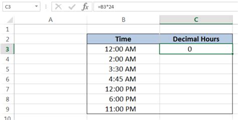 excel convert hours to decimal time