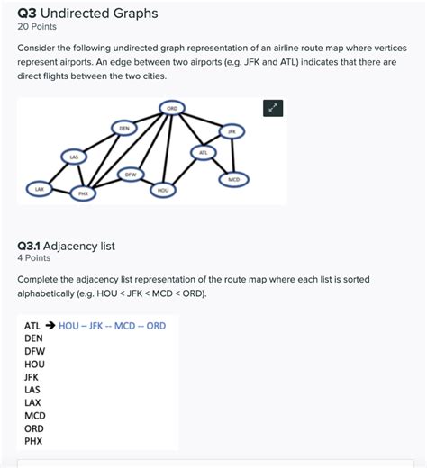 solved q3 undirected graphs 20 points consider the following