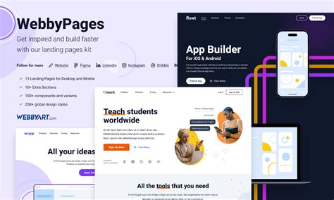 Landing Page Kit Free 13 Landing Pages Collection For UI UX Design