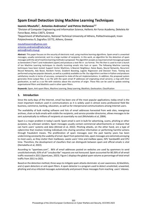 pdf spam email detection using machine learning techniques