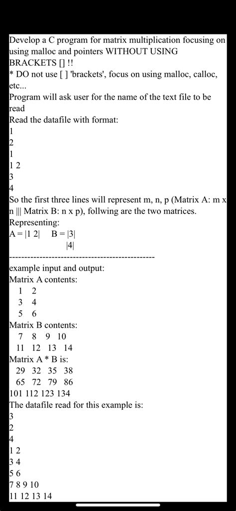 Develop A C Program For Matrix Multiplication Chegg