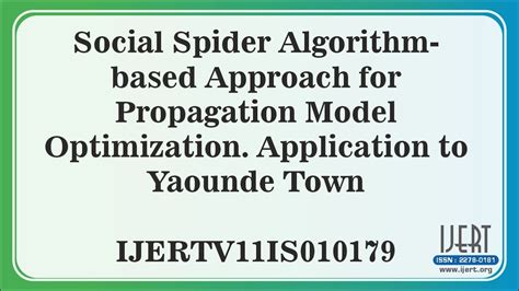 social spider algorithm based approach for propagation model optimization application to