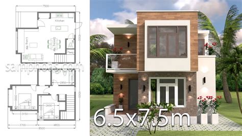 Small House Design With Full Plan 65x75m 2 Bedrooms Youtube