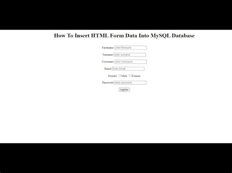 How To Connect HTML Register Form To MySQL Database With PHP 2020