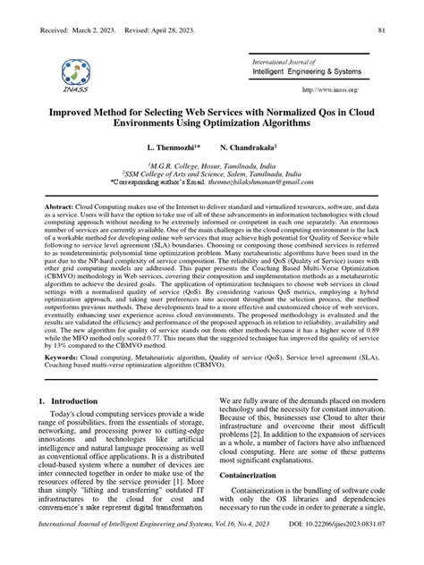 improved method for selecting web services with normalized qos in cloud environments using