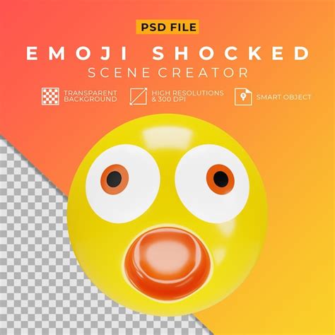 Premium PSD 3d Scene Creator Of Emoji Face With Open Mouth
