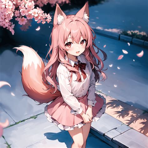 Cute Cartoon Girl Fox