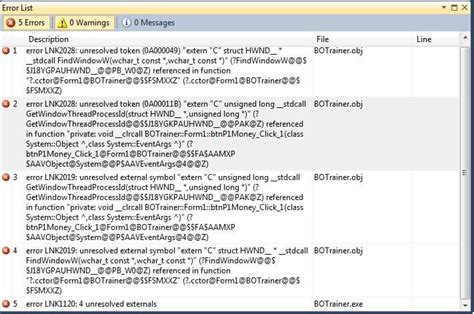 Tutorial Visual Studio Linker Errors