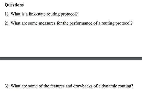Solved Questions 1 What Is A Link State Routing Protocol Chegg