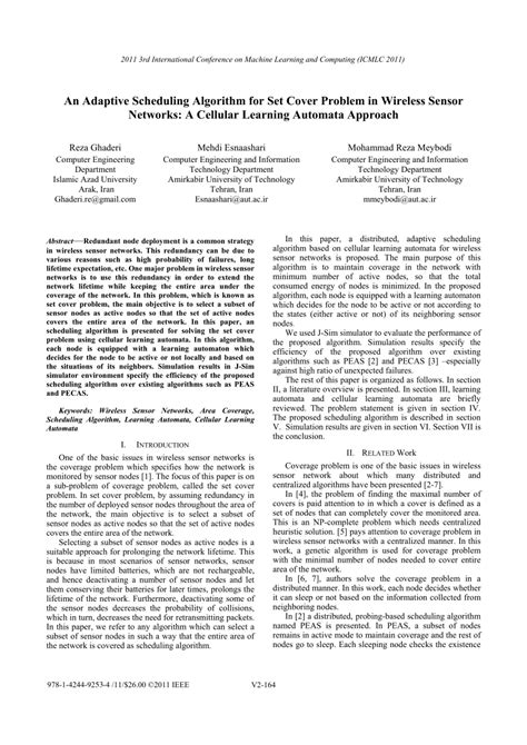 pdf an adaptive scheduling algorithm for set cover problem in