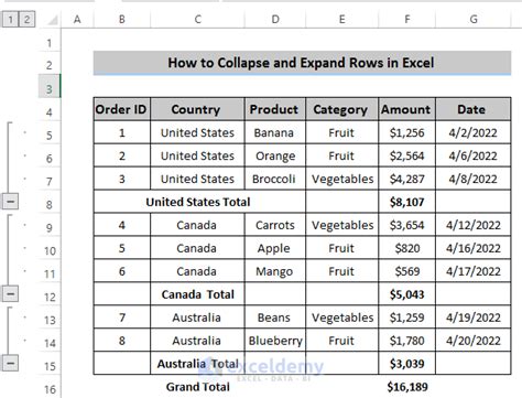 How To Collapse Rows In Excel Pivot Table Printable Online