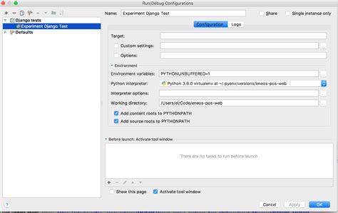 Python Setting Pycharm Run Django Unittest Stack Overflow
