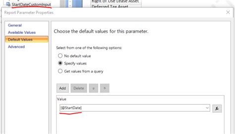 reporting services ssrs conditional available values with additional custom input stack