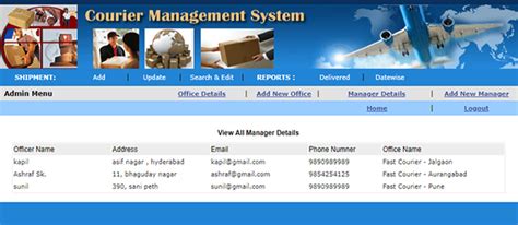 courier management system in php with source code source code project