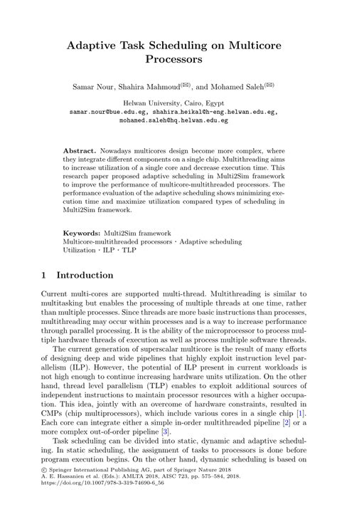 pdf adaptive task scheduling on multicore processors
