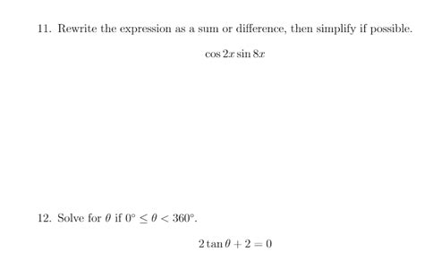 solved 11 rewrite the expression as a sum or difference