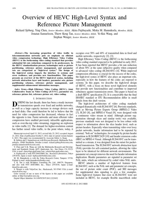 pdf highlevel syntax reference pic management hevc dokumen tips
