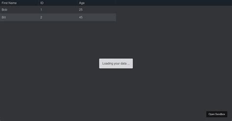 Infinite Table Datagrid Custom Loading Text Codesandbox