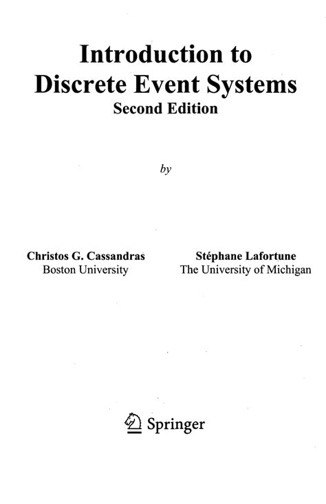 pdf introduction to discrete event systems