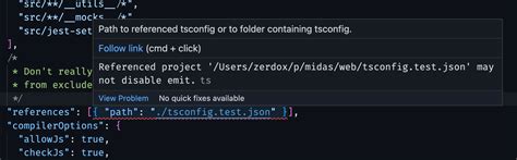 tsconfig noemit error cannot reference tsconfig if it extends other tsconfig · issue 49844