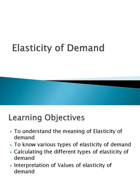 elasticity of demand pdf demand price elasticity of demand