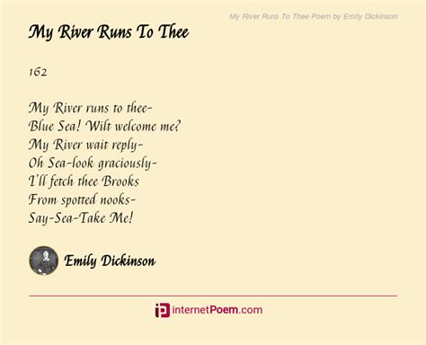 My River Runs To Thee Poem By Emily Dickinson