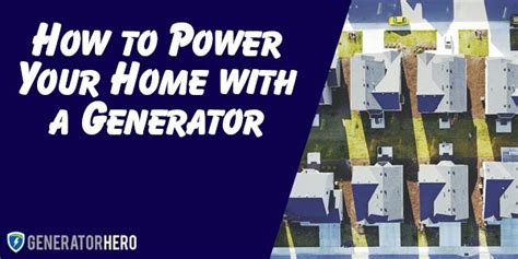Connecting Your House To A Generator Generator Connection Wiring