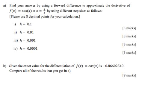 solved a find your answer by using a forward difference to