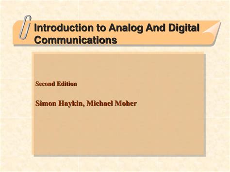 PPT Introduction To Analog And Digital Communications PowerPoint