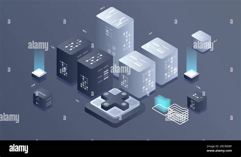 Isometric Digital Technology Web Banner BIG DATA Machine Learning