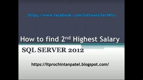 SQL SERVER How To Find Second Highest Salary Using MAX Function YouTube