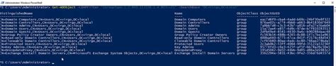 using get adobject powershell cmdlet in active directory