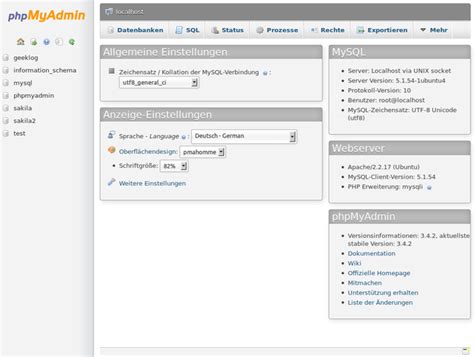 MySQL DBMS Webtechnologien