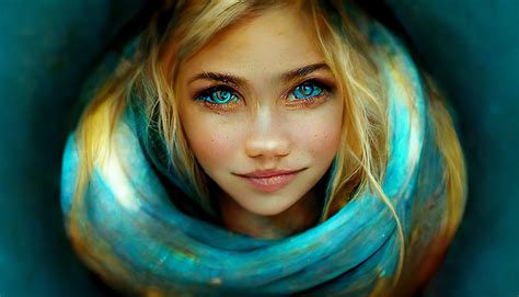 Hypnohub Ai Art Blonde Hair Blue Eyes Cyan Eyes Female Only Femdom Freckles Looking At Viewer