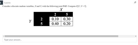 Solved 5 Points Consider A Discrete Random Variables X And Chegg