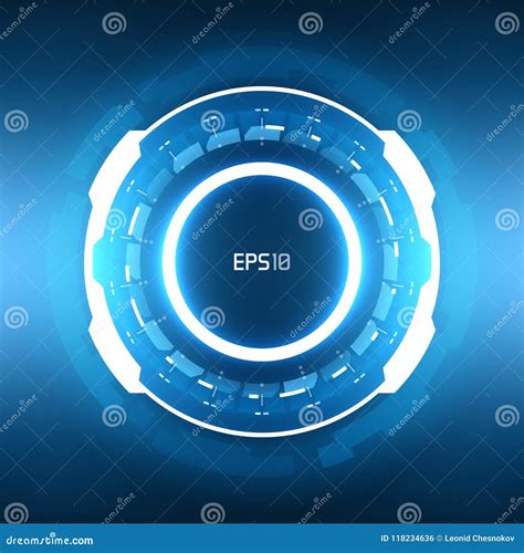 Futuristic Sci Fi Circular HUD Element Stock Vector Illustration Of