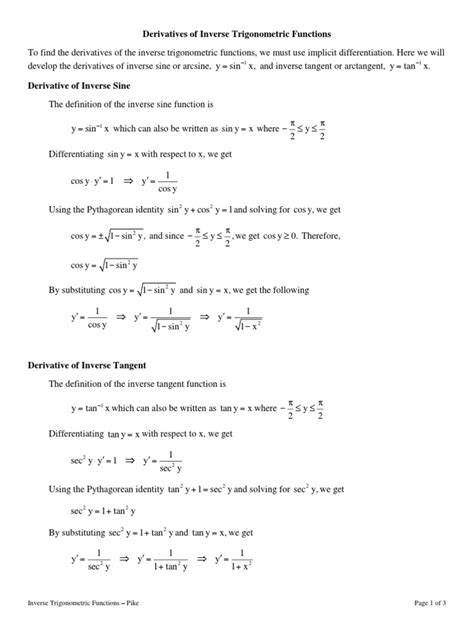 inverse trig functions pdf trigonometric functions sine