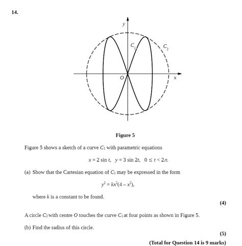[solved] 14 figure 5 figure 5 shows a sketch of a curve c1 with parametric course hero