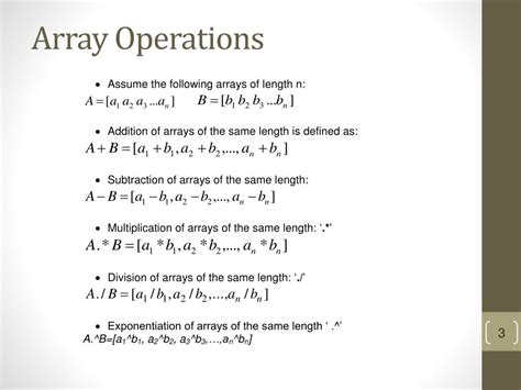 PPT Array And Matrix Operations PowerPoint Presentation Free