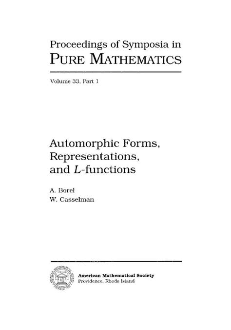 pdf automorphic forms representations and l functions part 1 a borel w casselman
