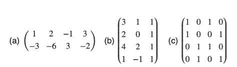 solved 4 for the following matrices find bases of their