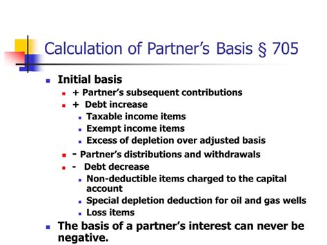 How To Calculate Partner Basis In Partnership