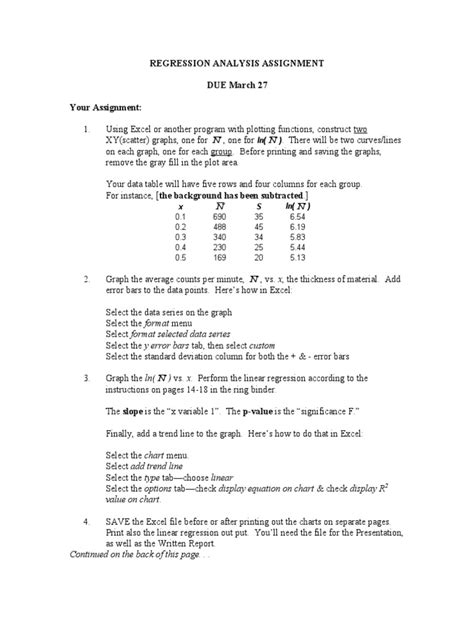regression analysis assignmentf2008 pdf regression analysis errors and residuals