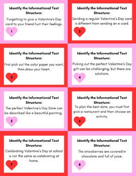 Informational Text Structure Task Cards Valentine S Edition TPT