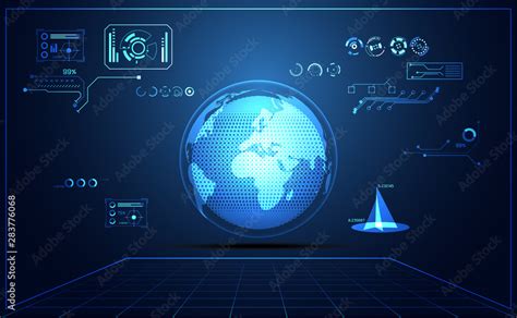 Abstract Technology Ui Futuristic Map Hud Interface Hologram Elements