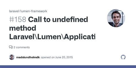 Call To Undefined Method Laravel Lumen Application Getnamespace