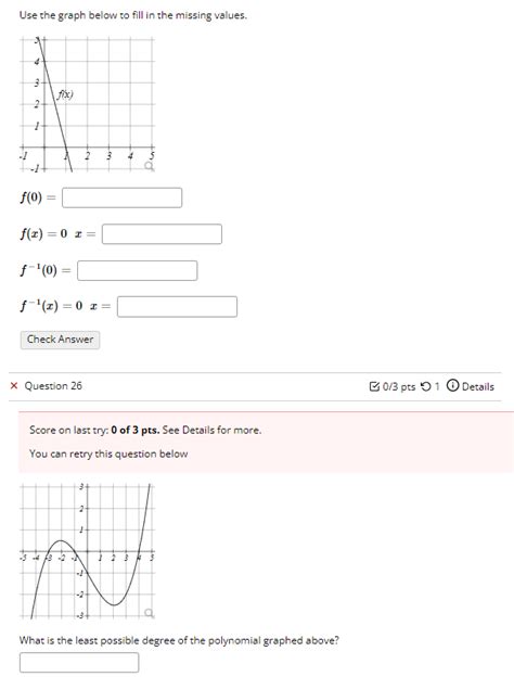 solved use the graph below to fill in the missing values 4