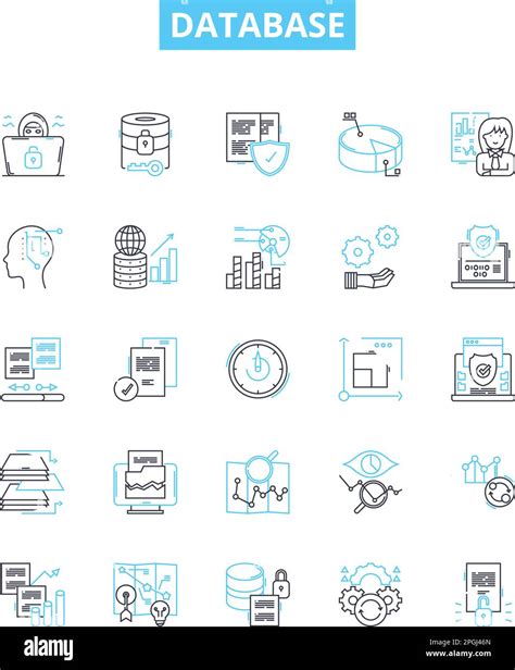 Database Vector Line Icons Set Database Sql Mysql Oracle Access Mongodb Postgresql