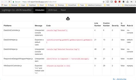 export or print code review feedback generated by salesforce lightning cli home
