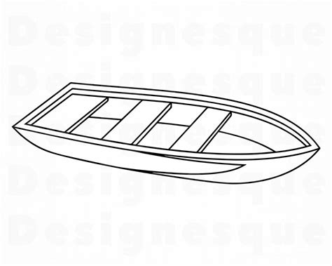 Boat Outline SVG Fishing Svg Boat Clipart Boat Files For Etsy